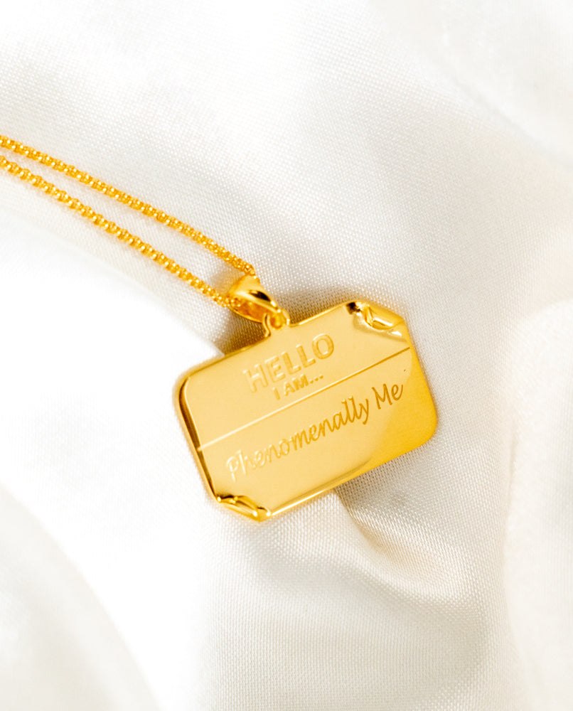 I AM "Phenomenally Me" - Name Tag Necklace – Rockk & Mattie